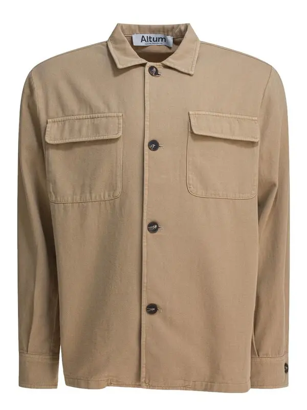 ALTUM Cotton Canvas Overshirt Jacket - Beige