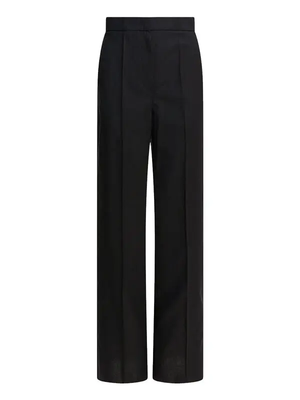 Max Mara Light Wool Straight Trousers - Black