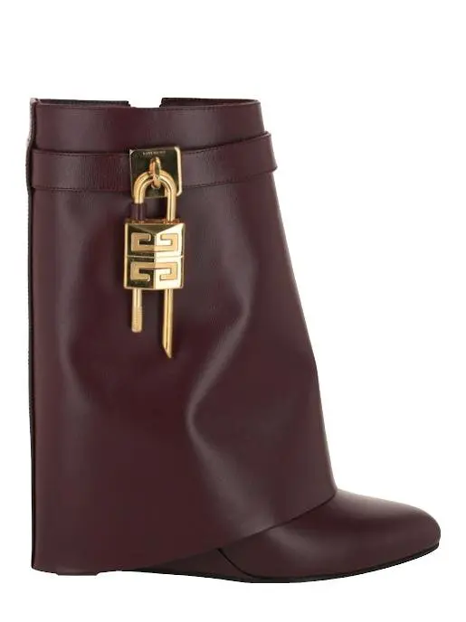 Givenchy Shark Lock Ankle Boots - Oxblood Red