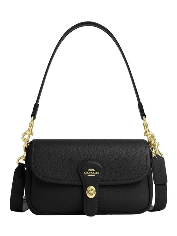 COACH® Hadley Shoulder Bag - Pebbled Leather/gold/black