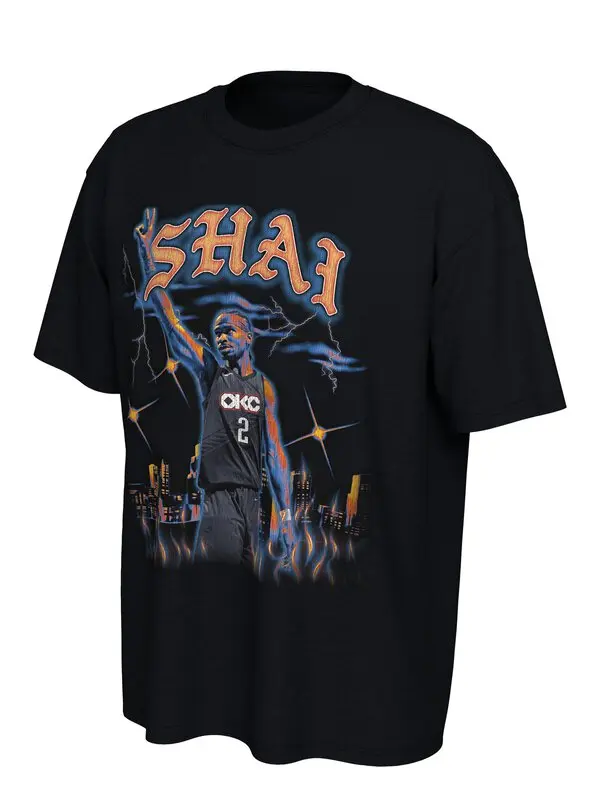 Nike Shai Gilgeous-alexander Oklahoma City Thunder City Edition Nba T-shirt - Black
