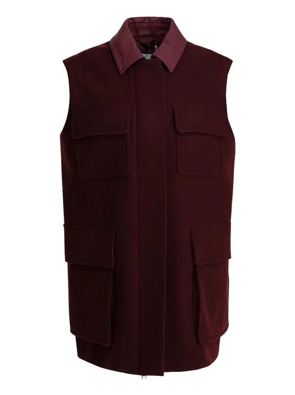 Max Mara Sleeveless Wool-alpaca Jacket - Red
