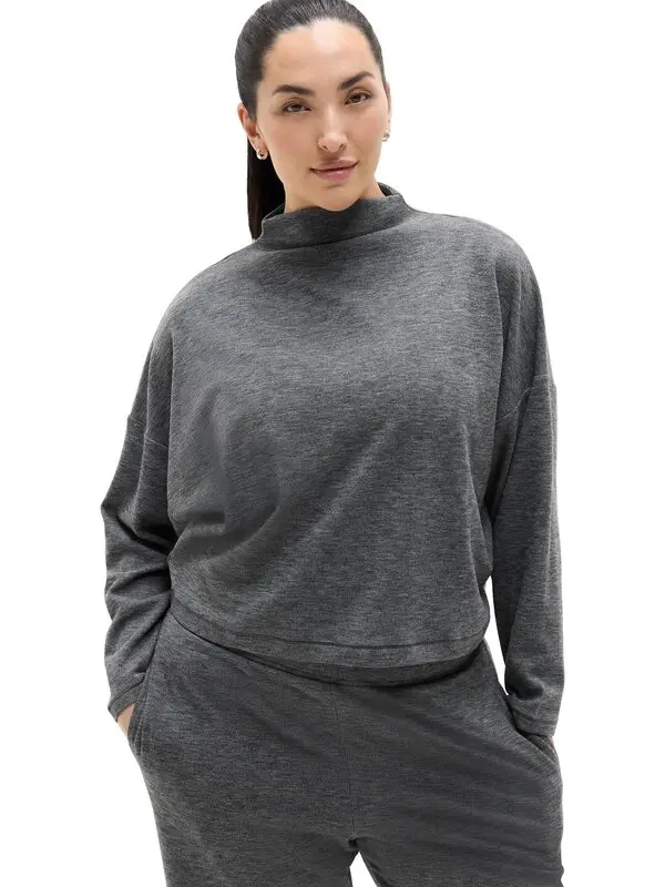 Athleta Sunday Rib Dolman Top - Dark Grey