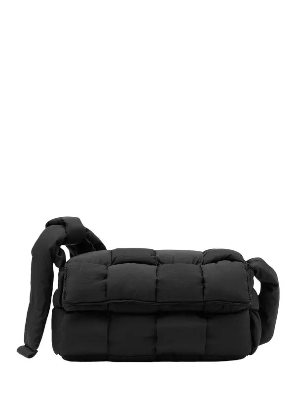 Athleta Woven Square Puff Crossbody - Black