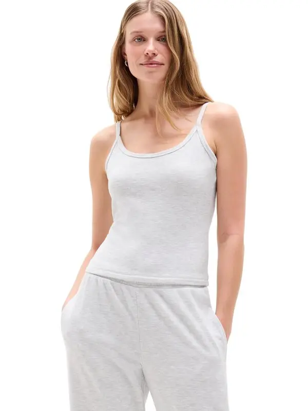 Athleta Relaxed Ribbed Cami - Fog Grey Heather