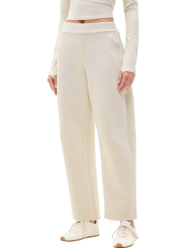 Athleta Form Knit Mid Rise Barrel Pant - Bone