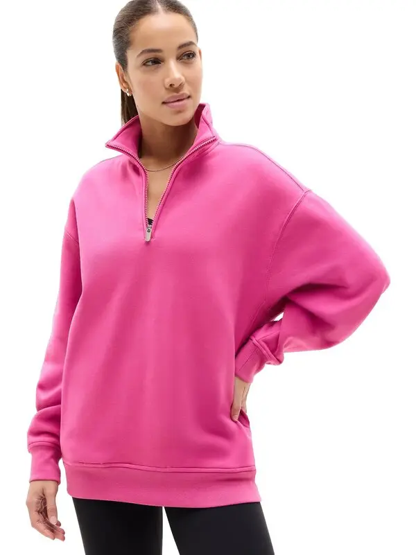 Athleta Forever Fleece 1/4 Zip Sweatshirt - Jewel