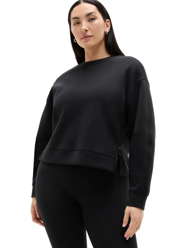 Athleta Form Knit Crew Sweatshirt - Black