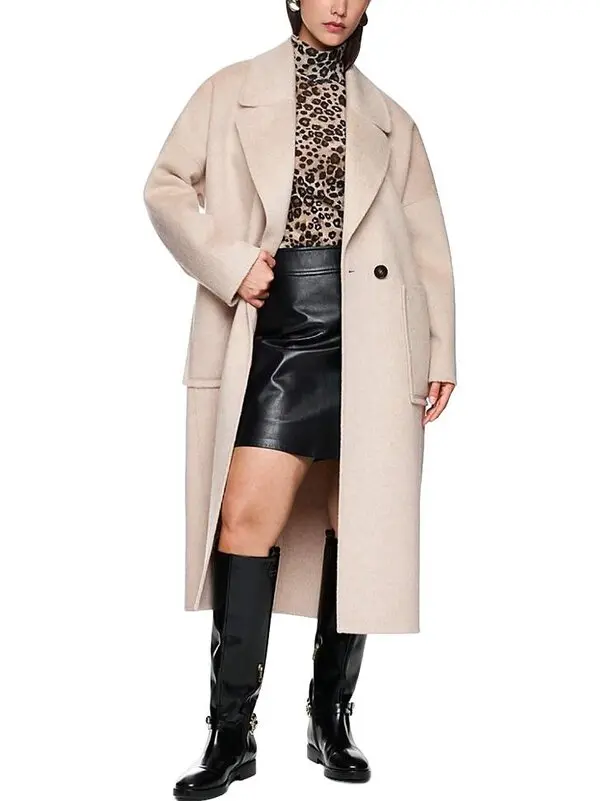 MARC CAIN Luxurious Oversized Overcoat - Soft Cappuccino