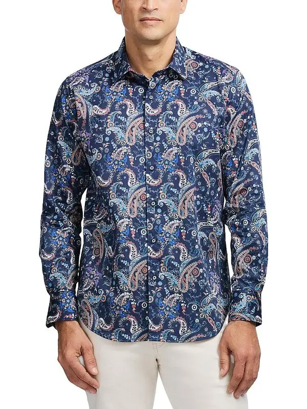 Robert Graham Chandler Printed Long Sleeve Button Front Shirt - Multi