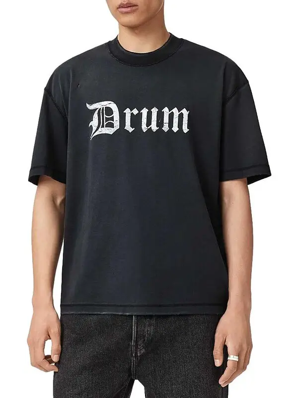 ALLSAINTS Drum Roll Graphic Tee - Washed Black