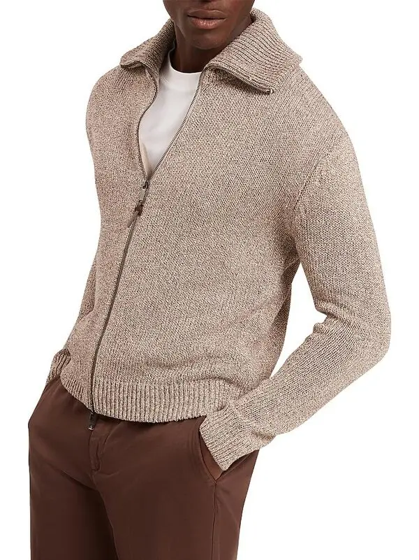 Ted Baker London Funnel Neck Zip Sweater - Taupe