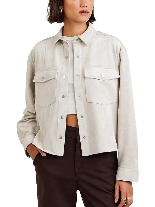 Bella Dahl Seamed Pocket Shacket - Panna Cotta