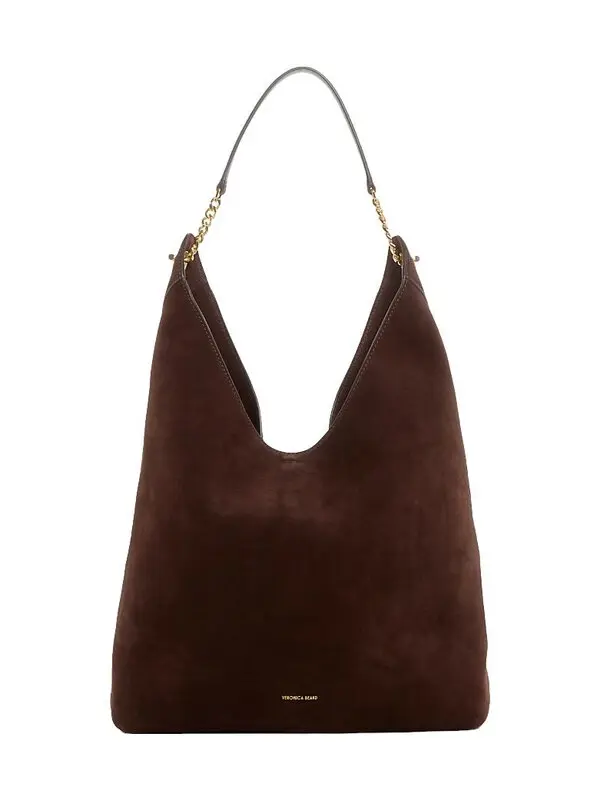 Veronica Beard Jour Suede Shoulder Bag - Espresso