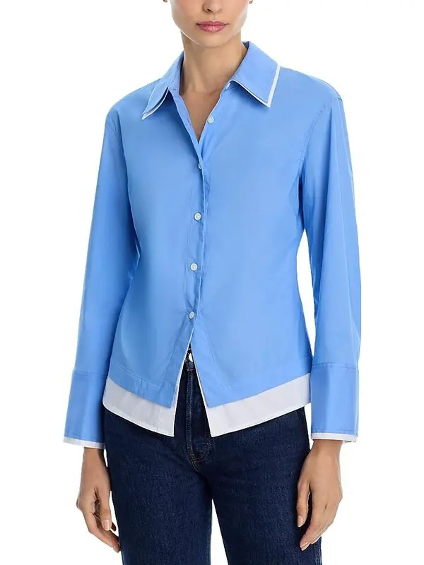 Veronica Beard Bonnie Layered Look Shirt - Cadet