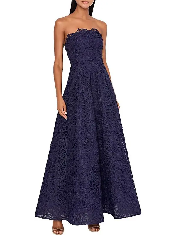 MILLY Sonja Strapless Gown - Navy