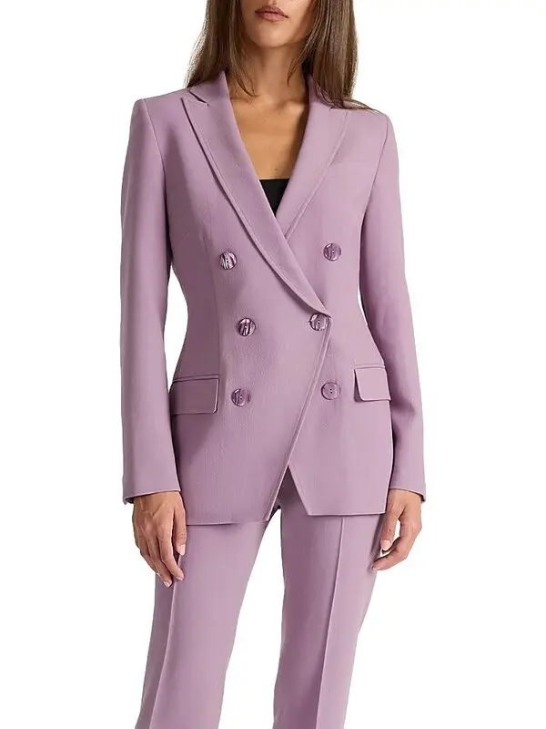 Santorelli Paco Double-breasted Six-button Wool Stretch Jacket - Dusty Lilac
