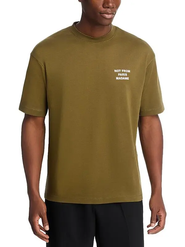 Drole De Monsieur Slogan T-shirt - Khaki