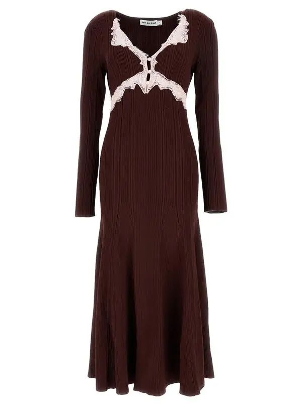 SELF-PORTRAIT Knit Dress - Red