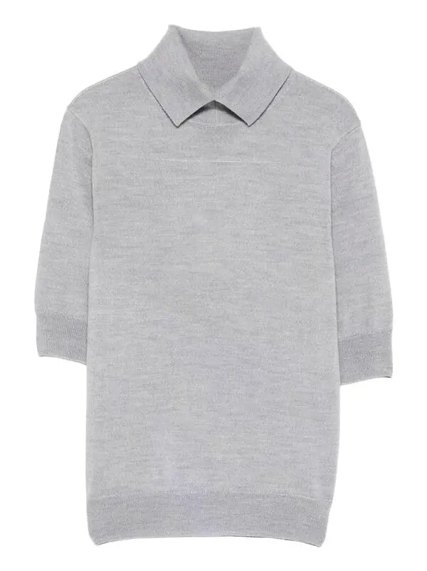 HERSKIND Collared Knit T-shirt - Grey