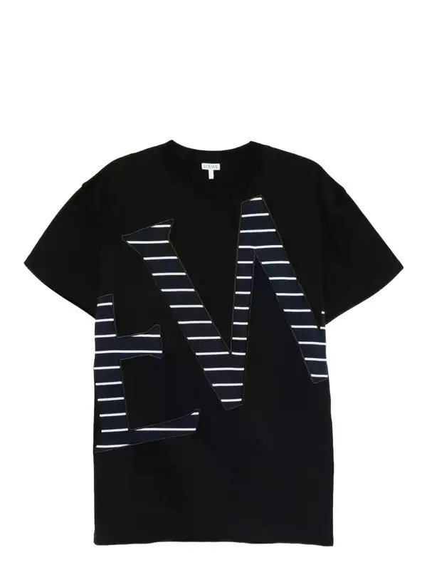 Loewe Striped-logo T-shirt - Black
