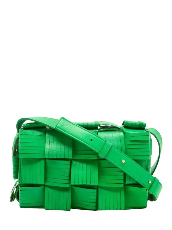 Bottega Veneta Cassette Fringed Leather Shoulder Bag - Green