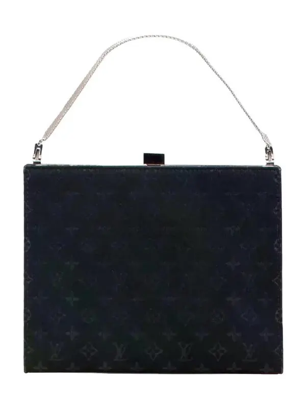 LOUIS VUITTON 2001 Monogram Satin Ange Pm Handbag - Black