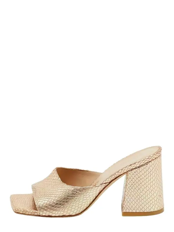 STUART WEITZMAN Snakeskin-embossed Sandals - Gold