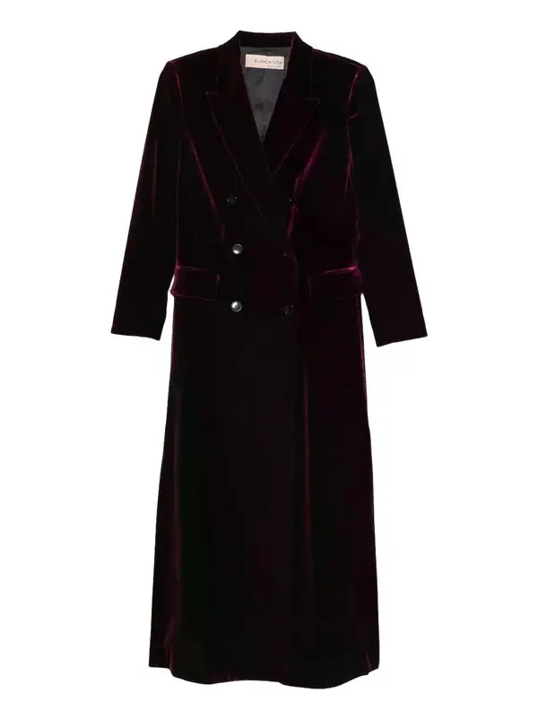 BLANCA VITA Double-breasted Coat - Purple