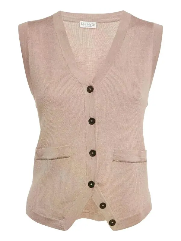 Brunello Cucinelli Ribbed-knit Vest - Neutrals