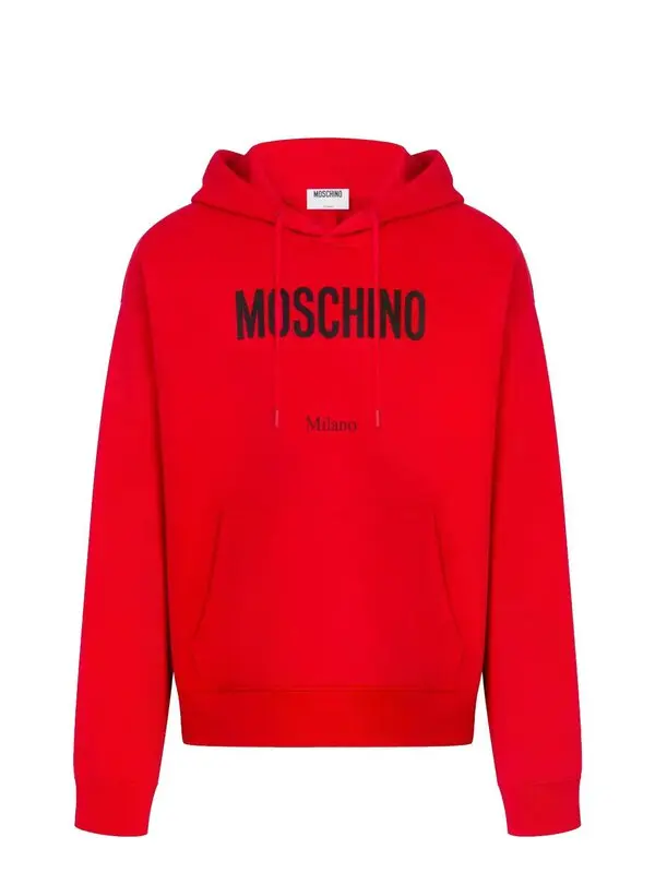 Moschino Cotton Logo Hoodie - Red