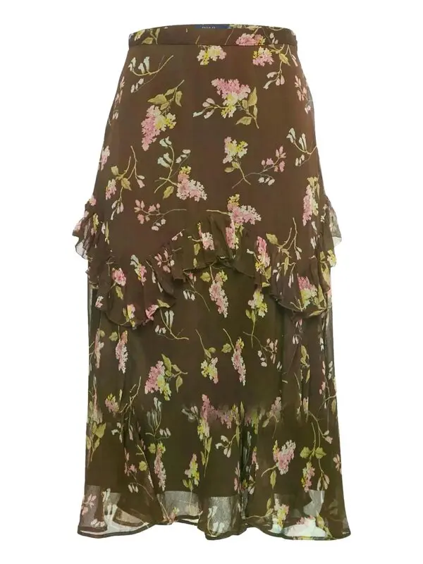 Polo Ralph Lauren Floral-pattern Ruffled Skirt - Brown