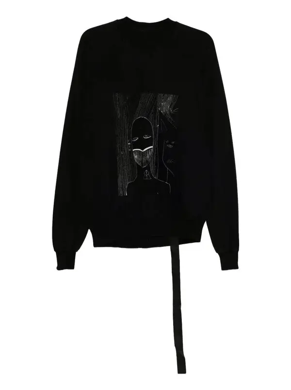 Rick Owens Graphic Print Baseball Sweatshirt - Black