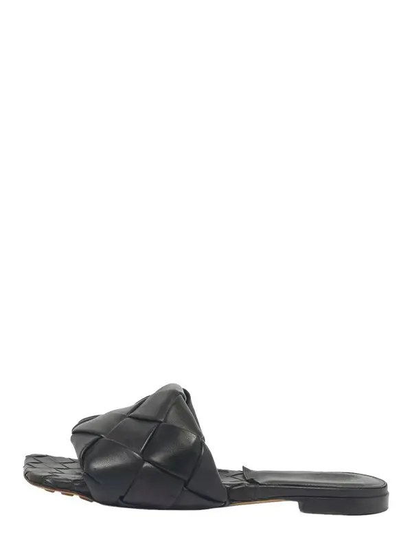 Bottega Veneta Lido Woven-leather Flat Sandals - Black