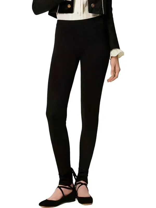 TWINSET Side-band Knit Leggings - Black