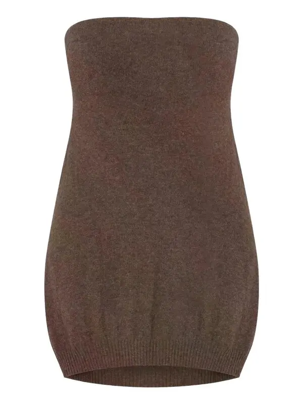 Moschino Knitted Bandeau Tank Top - Brown