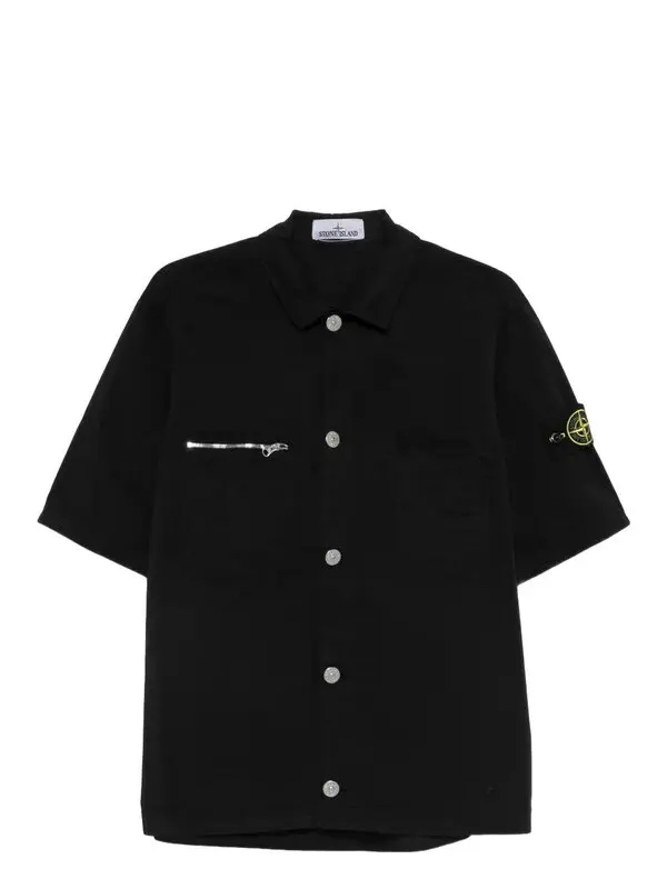 Stone Island Zi- Pocket Short-sleeve Shirt - Black