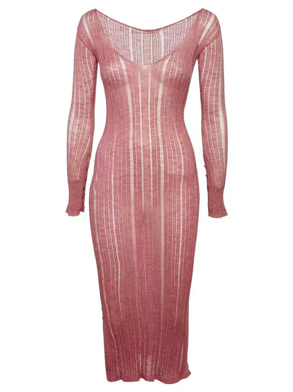 Cult Gaia Ribbed Midi Dress - Pink