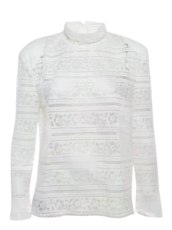 Sandro Lace Mock-neck Top - White