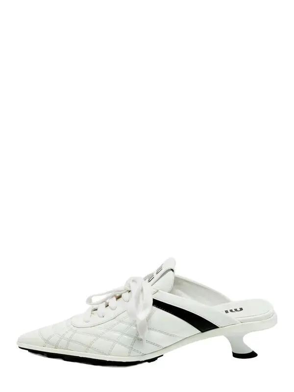 Miu Miu Pointed-toe Leather Mules - White