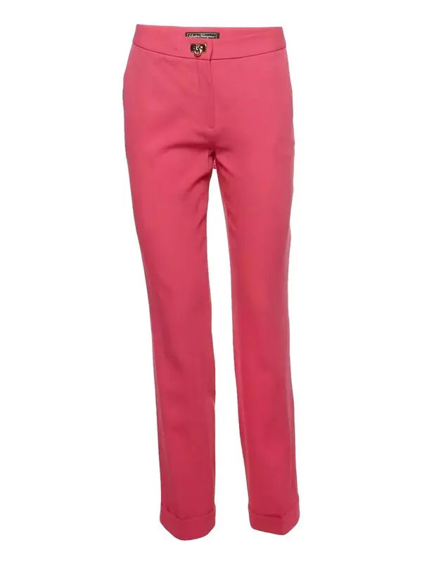 FERRAGAMO Wool Buckle Trousers - Pink