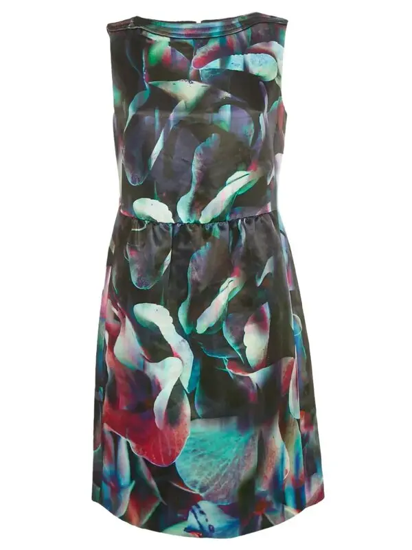 Emporio Armani Sleeveless Printed Mini Dress - Black