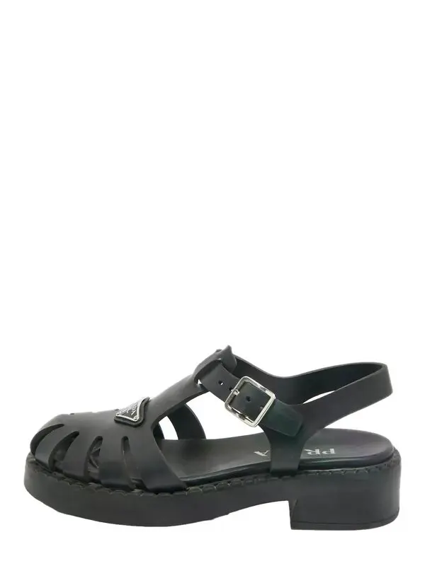 Prada Monolith Rubber Sandals - Black