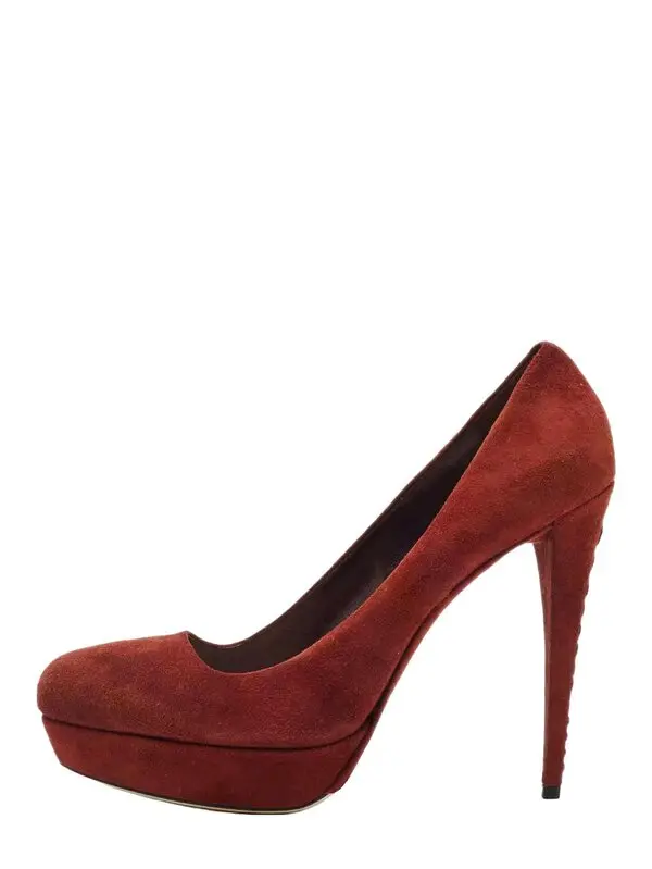 Miu Miu Suede Platform Pumps - Red