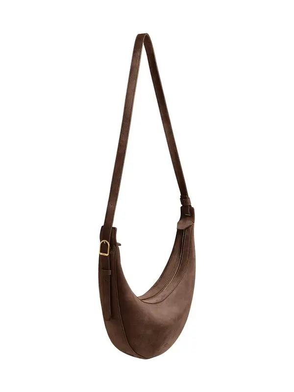 Khaite Small Augustina Suede Crossbody Bag - Cedar