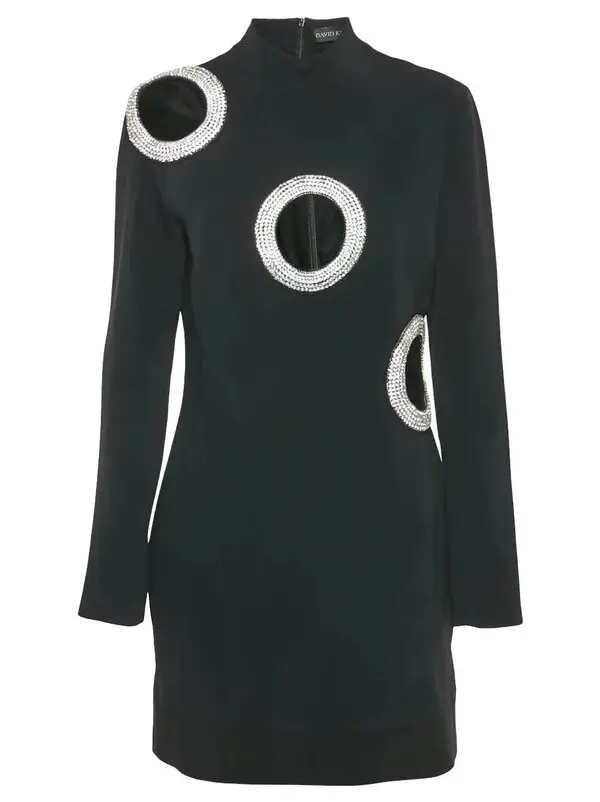 David Koma Cut-out Embellishment Mini Dress - Black
