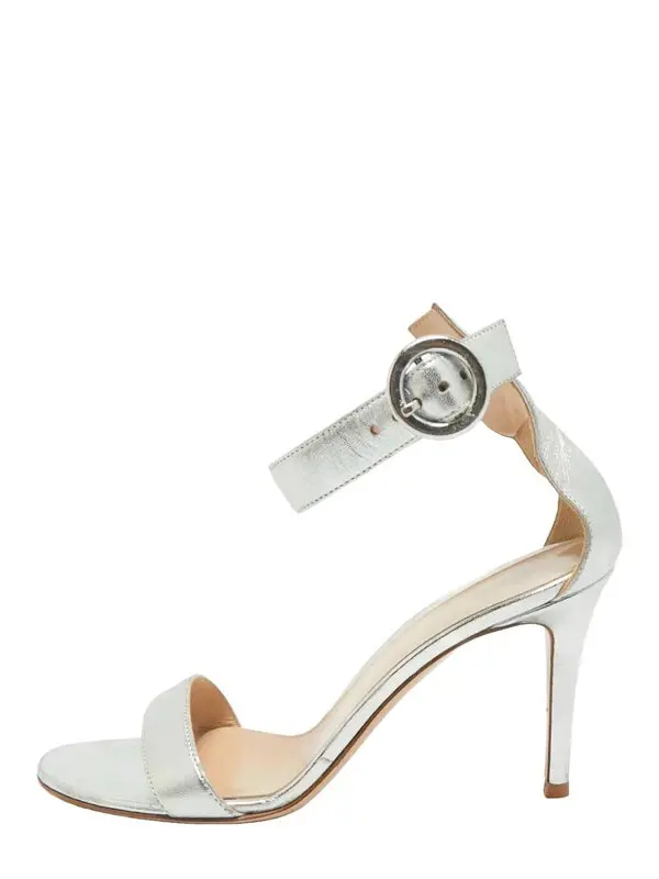 GIANVITO ROSSI Portofino Ankle-strap Sandals - Silver