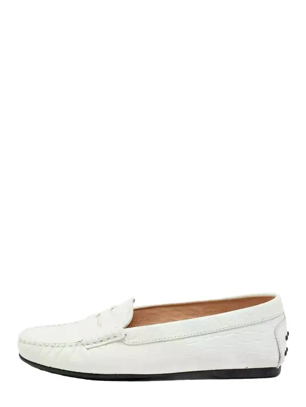 TOD'S Croc-embossed Loafers - White