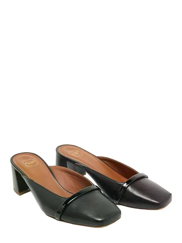 MALONE SOULIERS Square-toe Leather Mules - Black