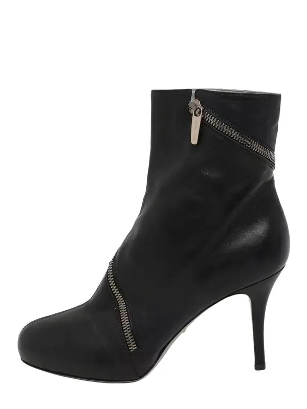 SERGIO ROSSI Leather Ankle Boots - Black